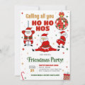 Friendsmas Funny Santa Christmas Party Invitation | Zazzle