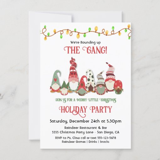 Friendsmas Office Gnomes Holiday Christmas Party Invitation | Zazzle