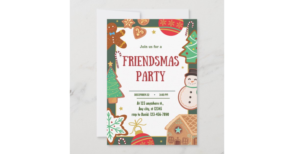 Friendsmas Party Digital Invitation, chritsmas Invitation | Zazzle