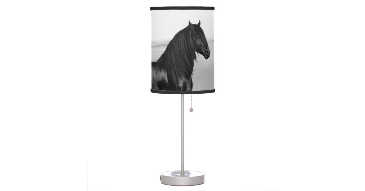 Friesian black stallion horse table lamp | Zazzle