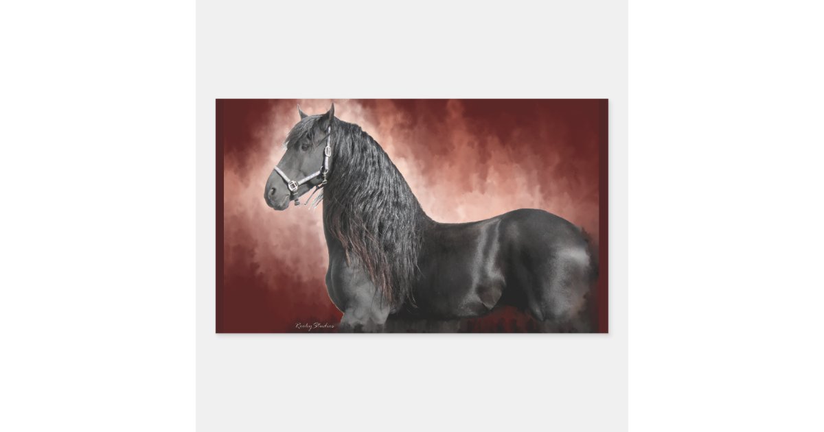 Friesian Fire Rectangular Sticker | Zazzle