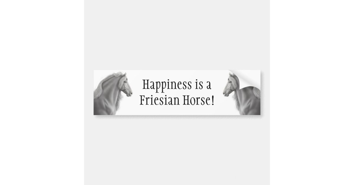 Friesian Horse Bumper Sticker | Zazzle