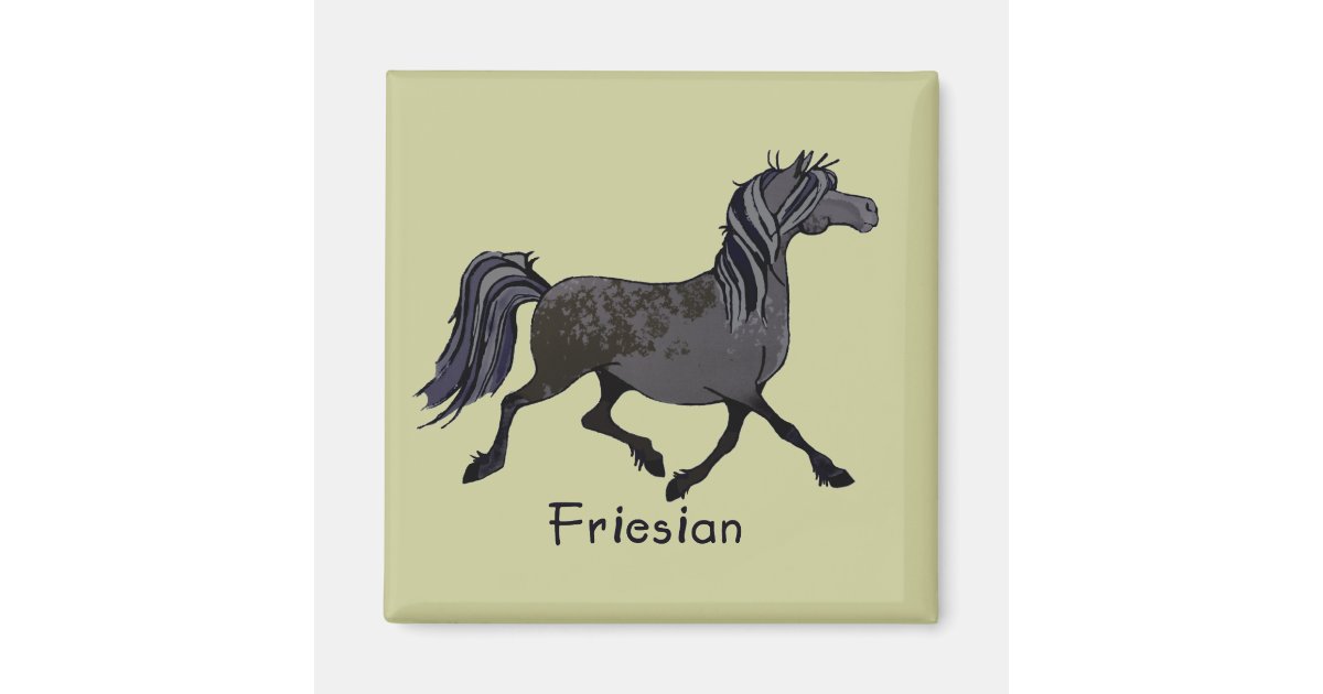 Friesian Horse Cartoon Magnet | Zazzle
