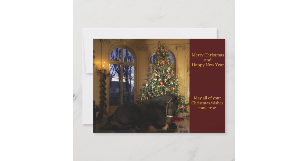 Friesian Mare Christmas Card | Zazzle