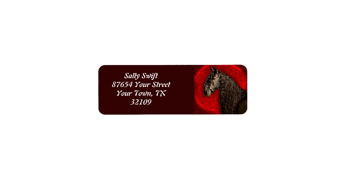 Friesian Portrait Label | Zazzle