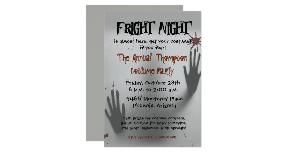 Fright Night Halloween Invitation | Zazzle.com