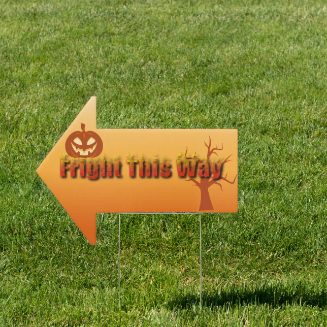 Fright This Way Arrow Sign | Zazzle