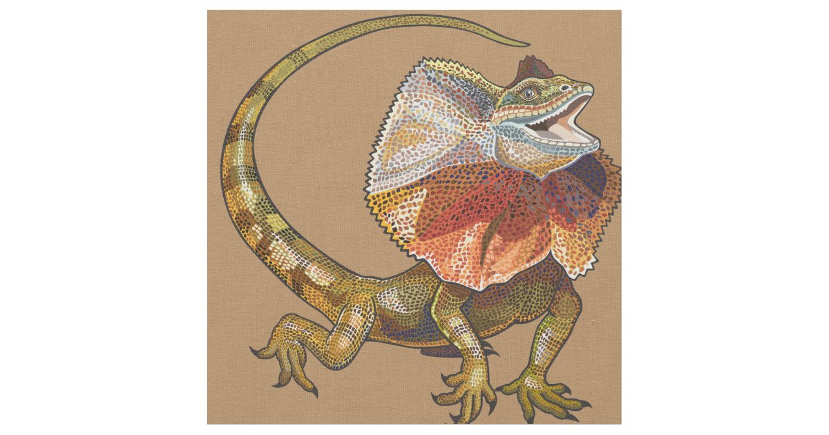 frill necked lizard fabric | Zazzle