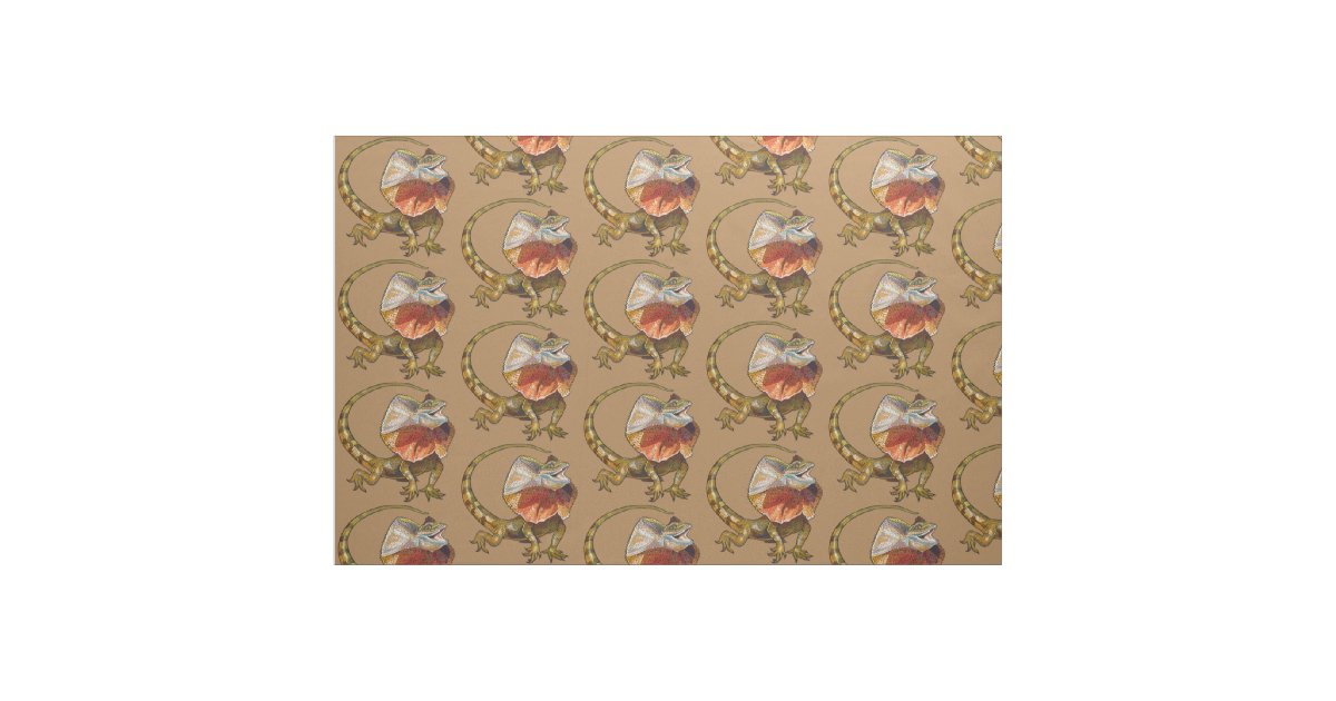 frill necked lizard fabric | Zazzle