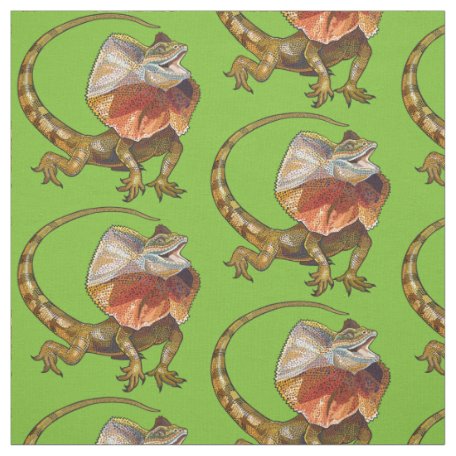 frill necked lizard fabric | Zazzle