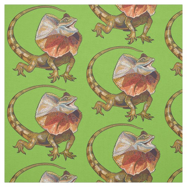 frill necked lizard fabric | Zazzle