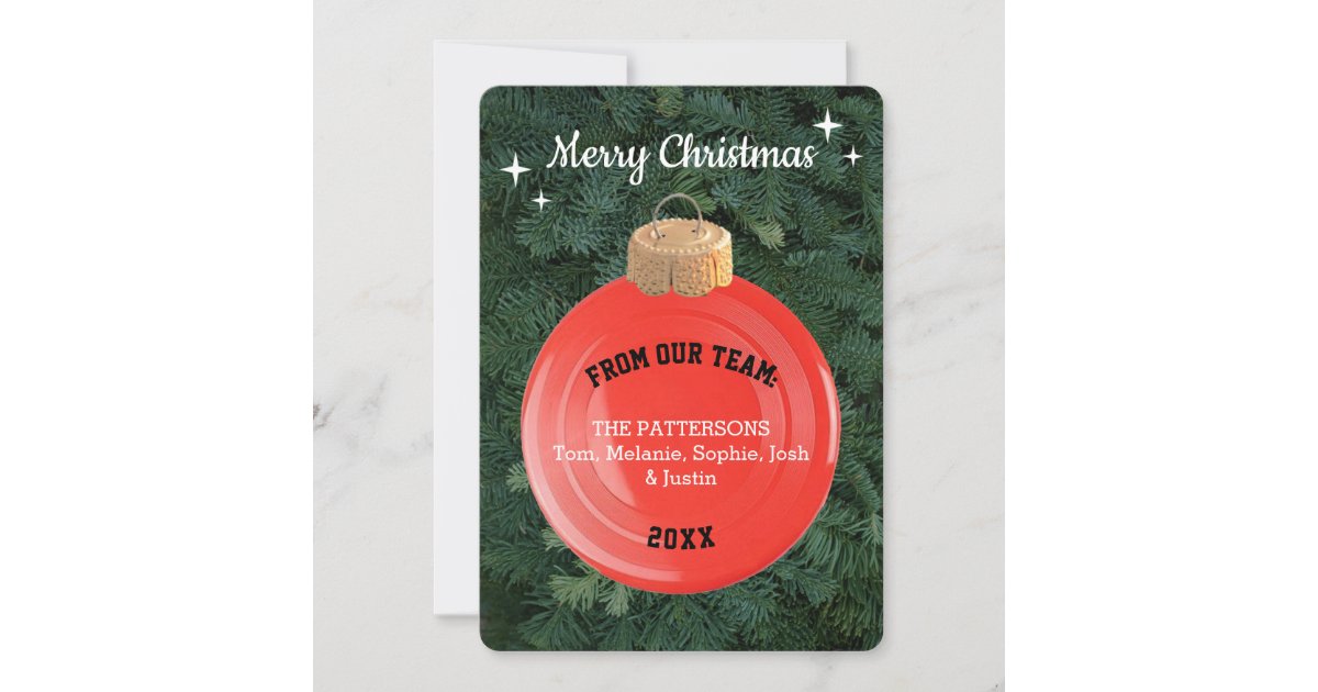 Frisbee Fan Personalized Ornament Christmas Card | Zazzle