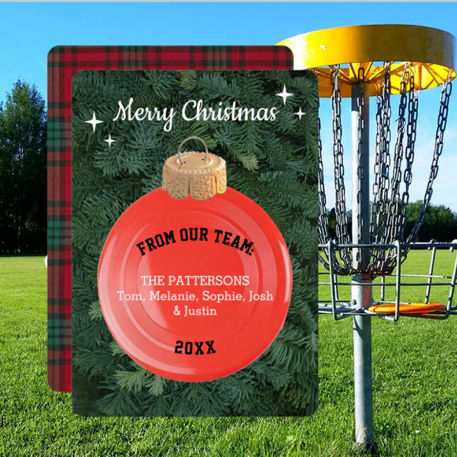 Frisbee Fan Personalized Ornament Christmas Card | Zazzle