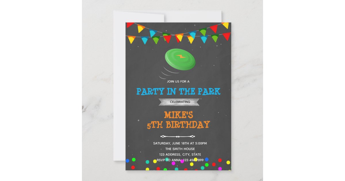 Frisbee party birthday theme invitation | Zazzle