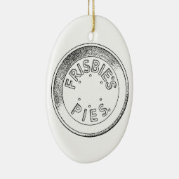 Frisbie Pie Tin ceramic tree ornament | Zazzle