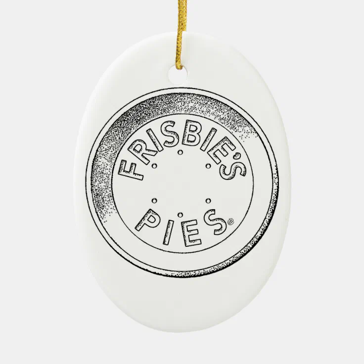 Frisbie Pie Tin ceramic tree ornament | Zazzle