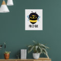 Frizz-Bee Funny Afro Bee Pun Poster | Zazzle