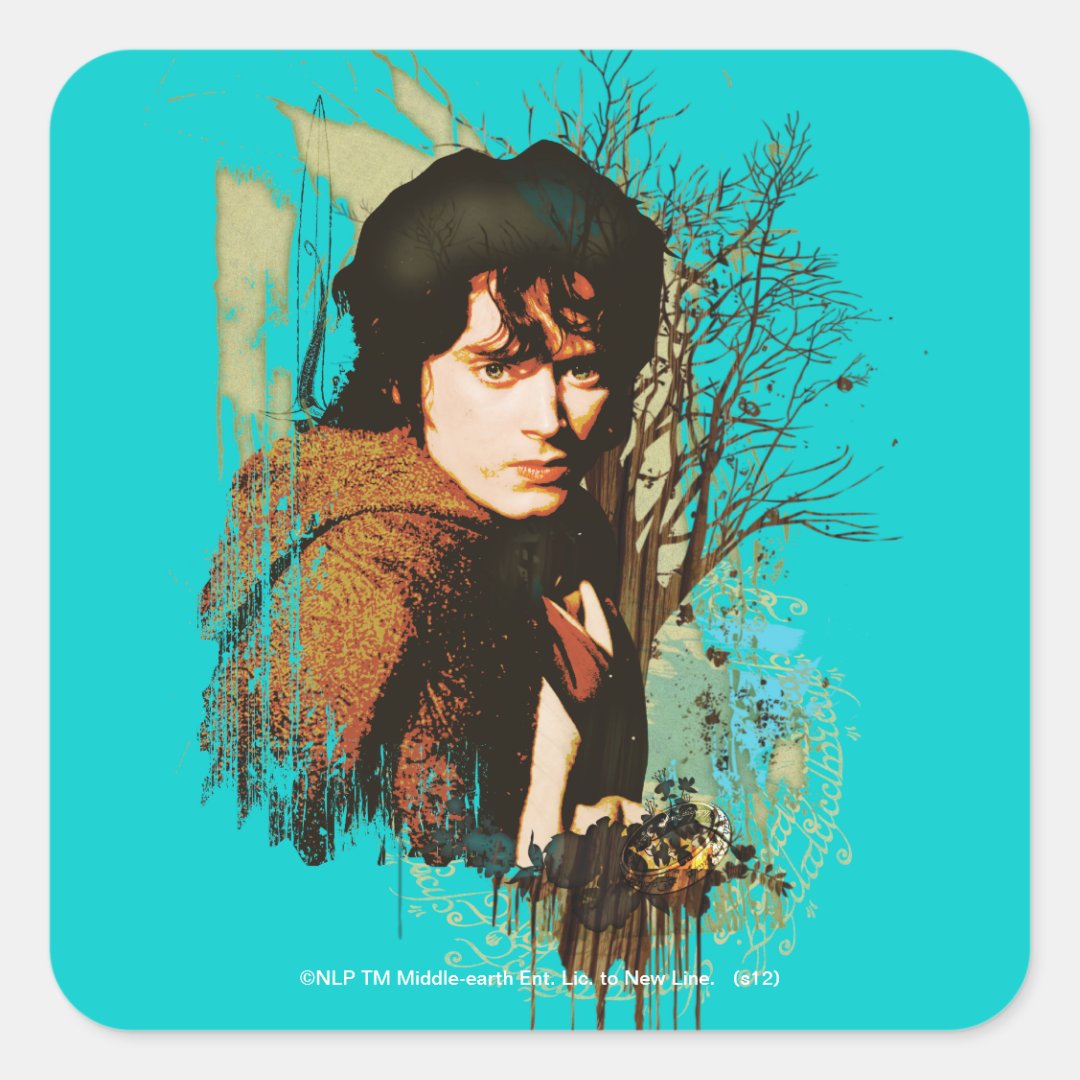FRODO™ Mixed Media Vector Collage Square Sticker | Zazzle