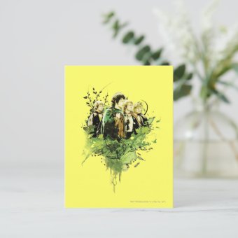 FRODO™ with Hobbits Vector Collage Postcard | Zazzle