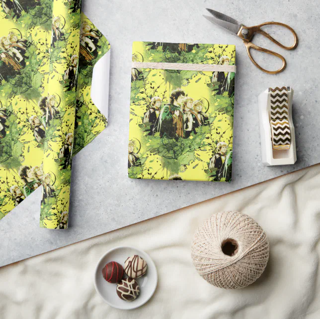 FRODO™ with Hobbits Vector Collage Wrapping Paper | Zazzle