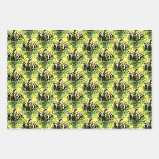 FRODO™ with Hobbits Vector Collage Wrapping Paper Sheets | Zazzle