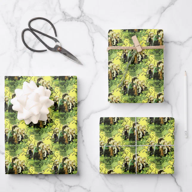 FRODO™ with Hobbits Vector Collage Wrapping Paper Sheets | Zazzle