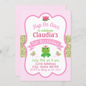 Frog 1st Birthday Invitation | Zazzle
