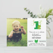 Frog 1st birthday party One year Sweet toad Invitation | Zazzle