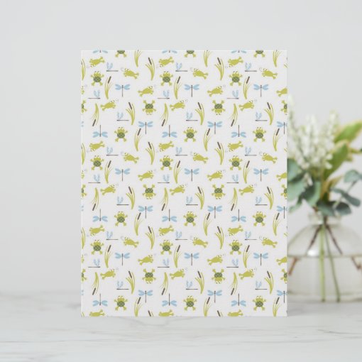 Frog and Dragonfly Scrapbook Paper | Zazzle
