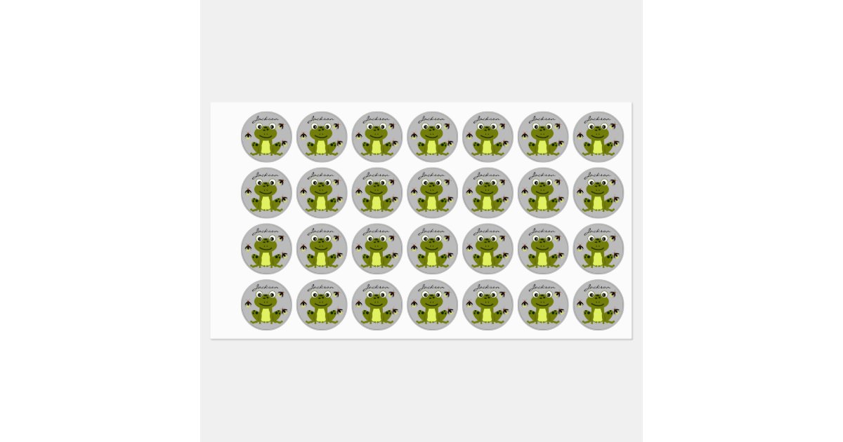 Frog And Fireflies Kids' Labels | Zazzle