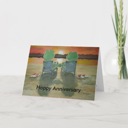 Frog Anniversary Card Hoppy Happy Anniversary | Zazzle.com