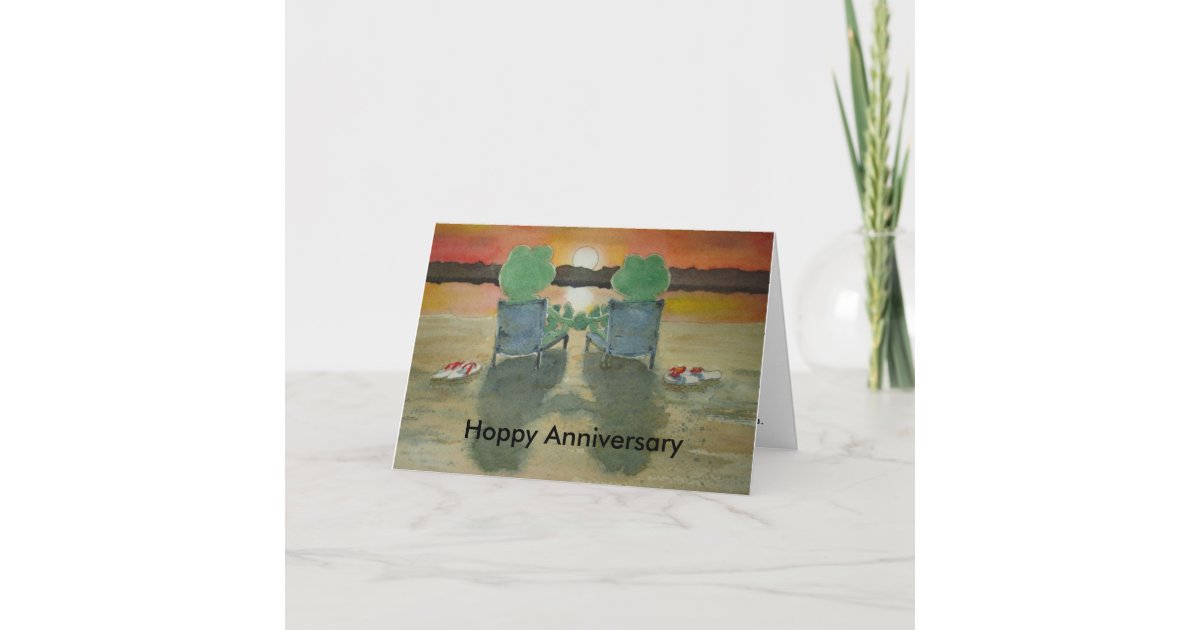 Frog Anniversary Card Hoppy Happy Anniversary | Zazzle