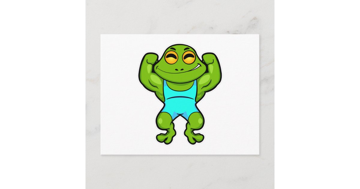 Frog as Bodybuilder at Bodybuilding Postcard | Zazzle