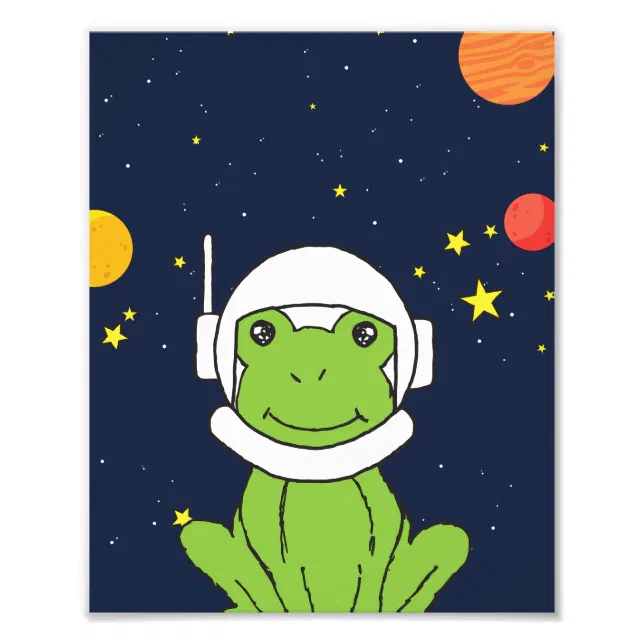 Frog Astronaut Animal With Space Helmet Clipart Photo Print | Zazzle