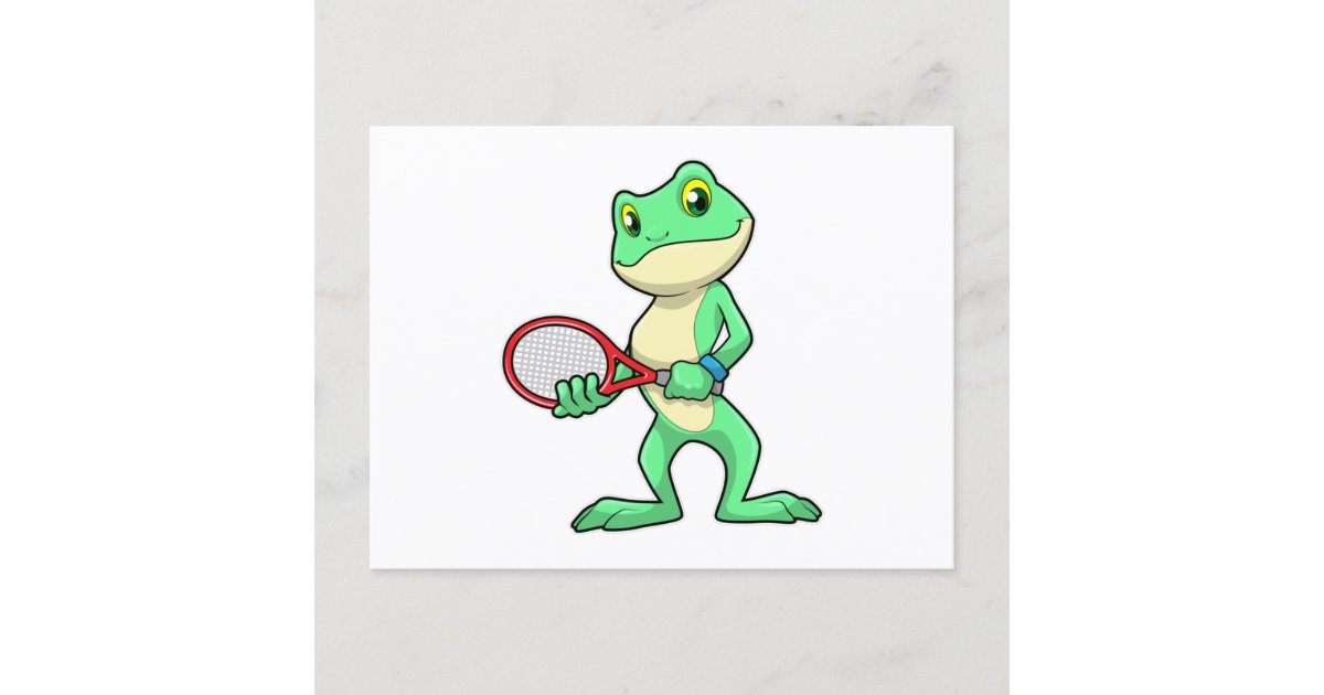 Frog at Tennis with Tennis racket Postcard | Zazzle