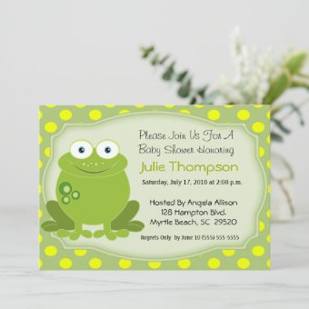 Frog Baby Shower Invitation | Zazzle