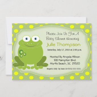 Frog Baby Shower Invitation | Zazzle