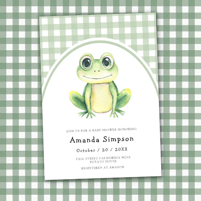 Frog Baby shower Invitation | Zazzle