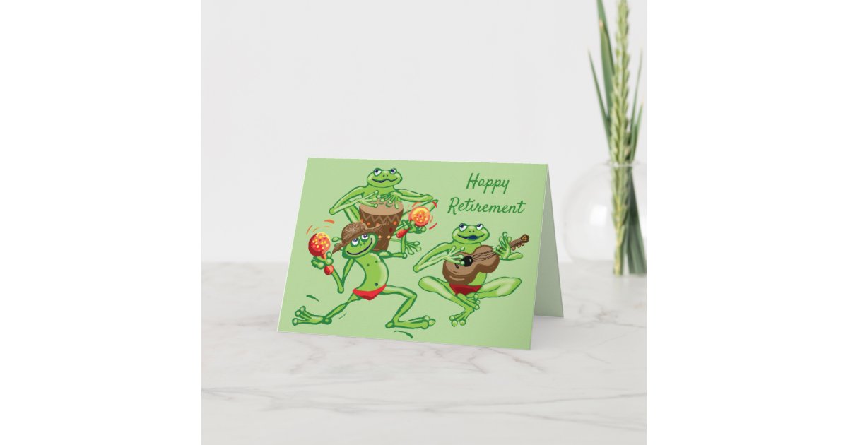 Frog band Happy Retirement Card | Zazzle