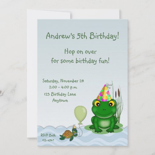 Frog Birthday Invitation | Zazzle