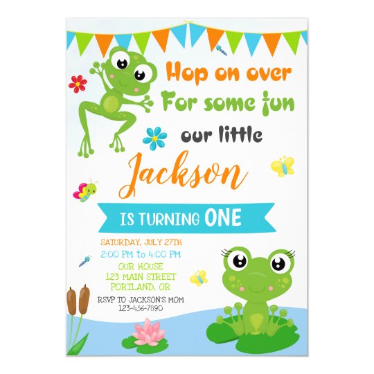 Frog birthday invitation Green reptile invitation | Zazzle.com