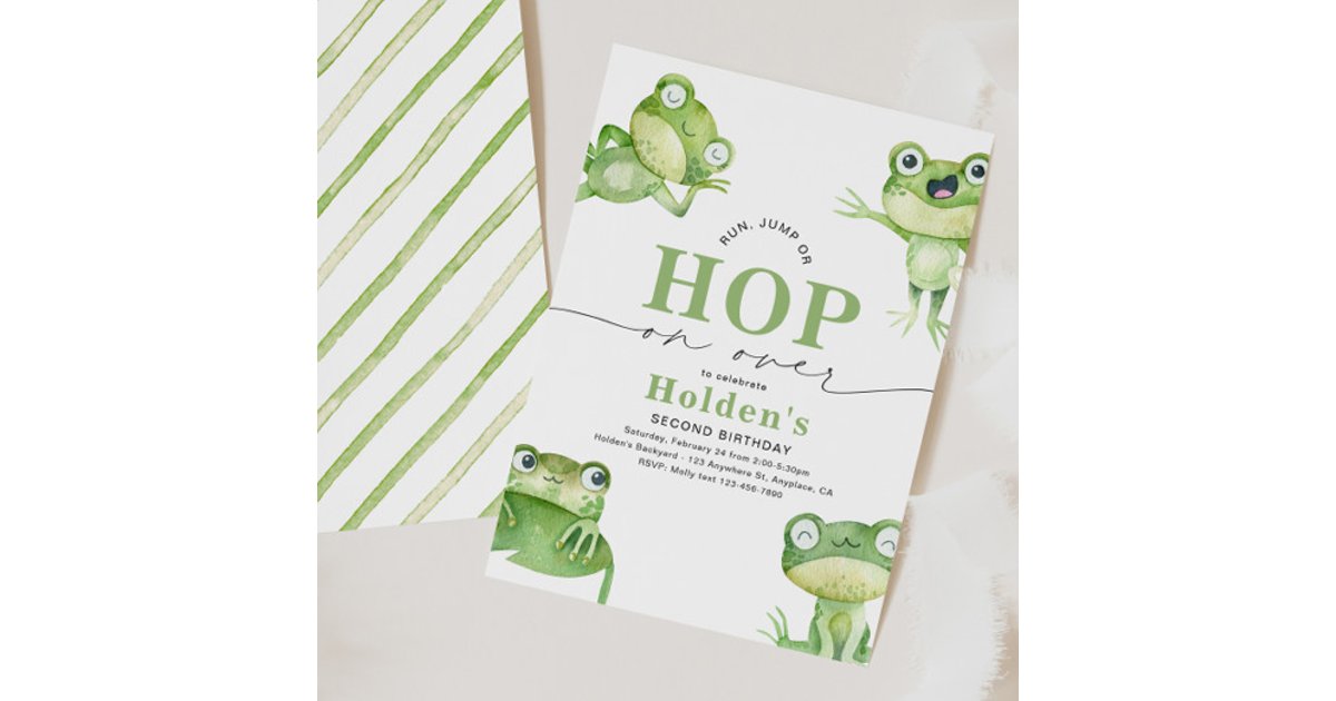 Frog Birthday Party Invitation | Zazzle