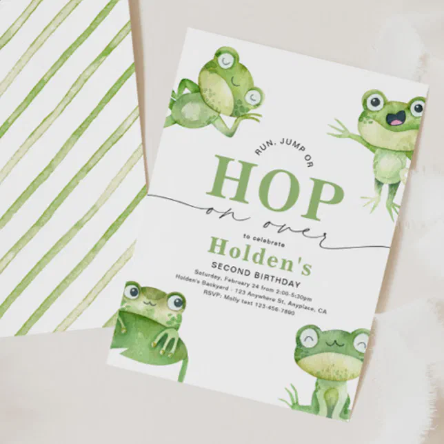 Frog Birthday Party Invitation | Zazzle