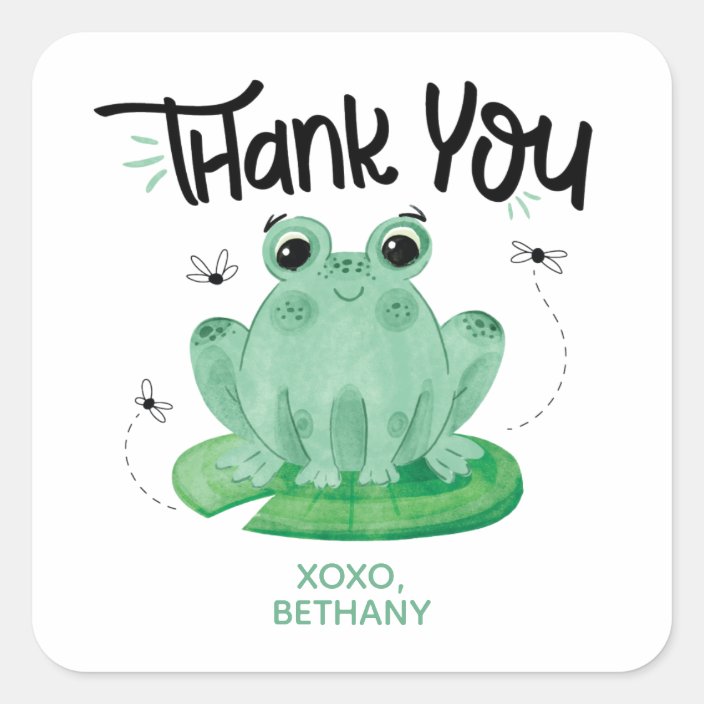 Frog Birthday Thank You Sticker | Zazzle.com