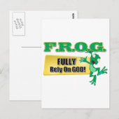 FROG CHRISTIAN ACRONYM FULLY RELY ON GOD POSTCARD | Zazzle