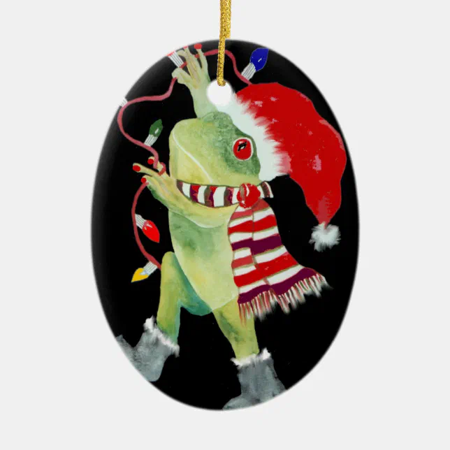 Frog Christmas lights ornament | Zazzle