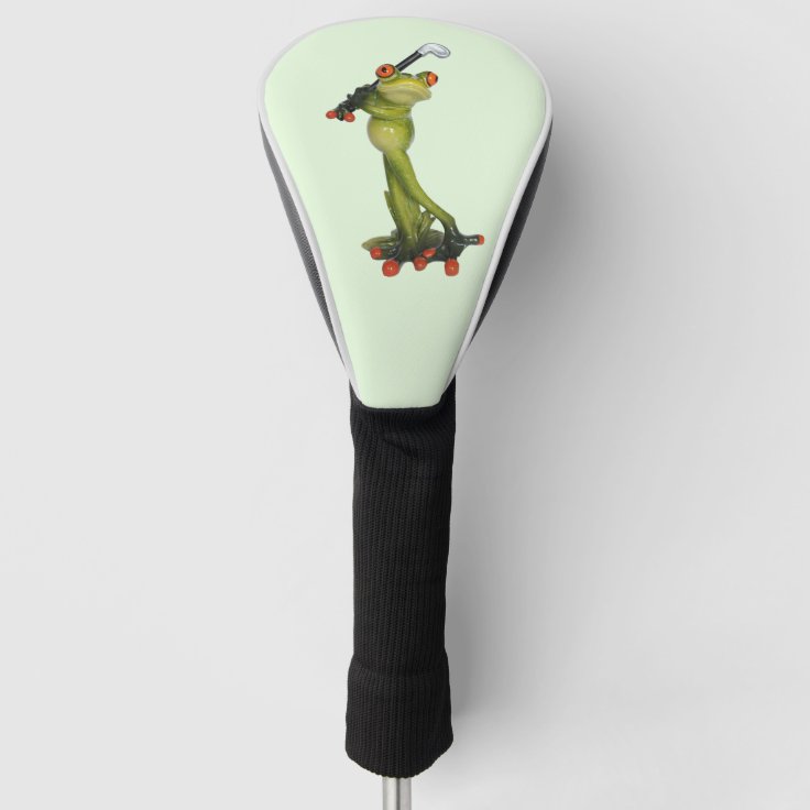 Frog Figurine Golfer Driver Cover | Zazzle