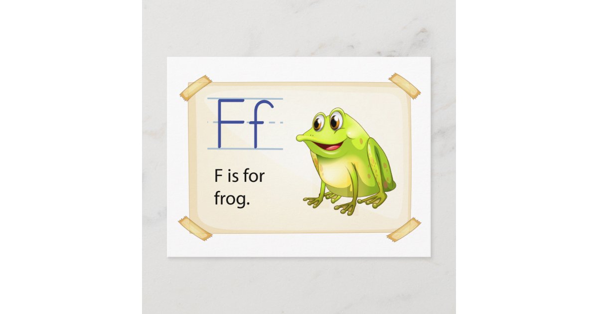 Frog flashcard postcard | Zazzle
