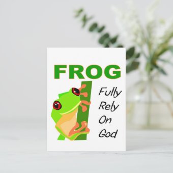 FROG, Fully rely on God Postcard | Zazzle