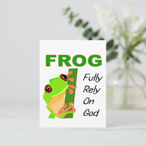 FROG, Fully rely on God Postcard | Zazzle